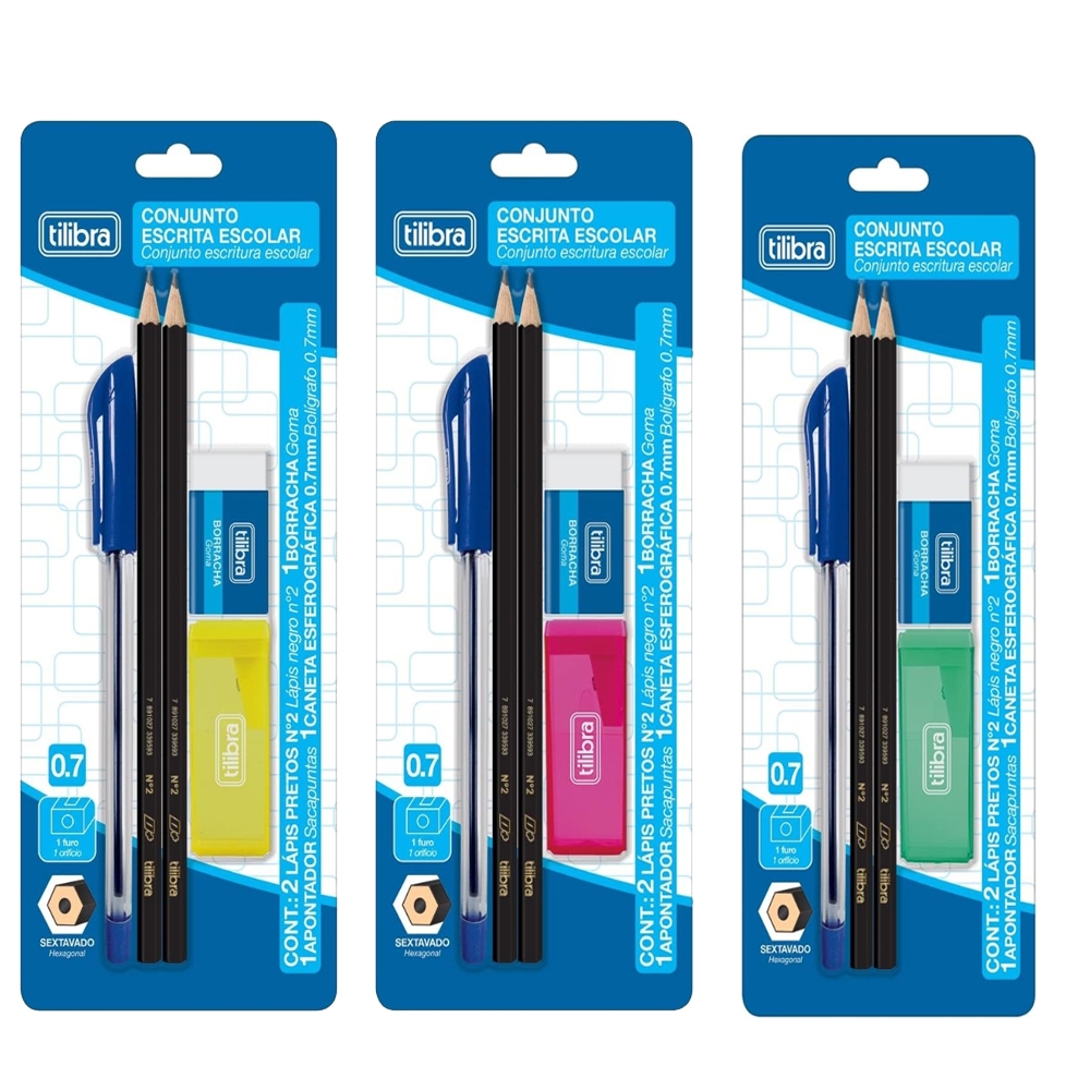 Kit Escrita Escolar Tilibra - ESCOLHA A COR | Shopee Brasil
