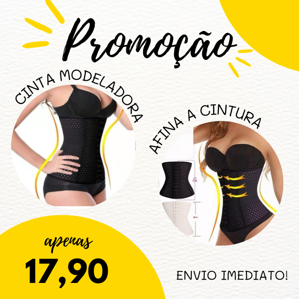 Cinta Elástica Feminina Modeladora Redutora Afina Cintura Fitness ...