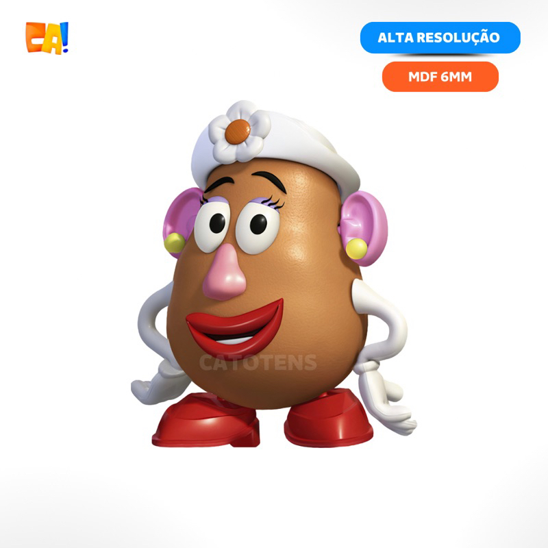 Display de chão MDF 6mm Sra Batata 40cm a 80cm Toy Story Senhora Batata ...