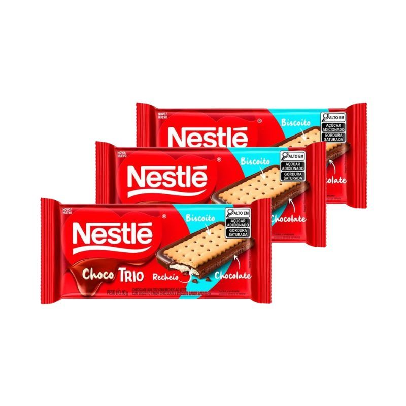 Kit 3 Unids Chocolate Nestlé Choco Trio Cookies And Cream 90g | Shopee ...