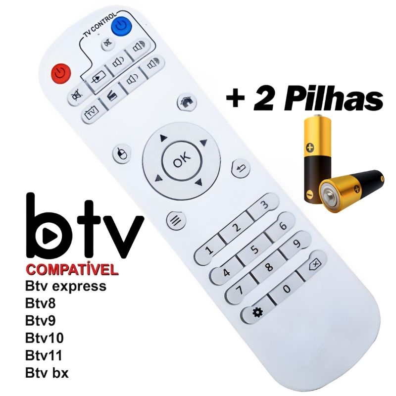 Controle Remoto BTV Express Receptor B8 B9 B10 B11 Com Pilhas | Shopee ...