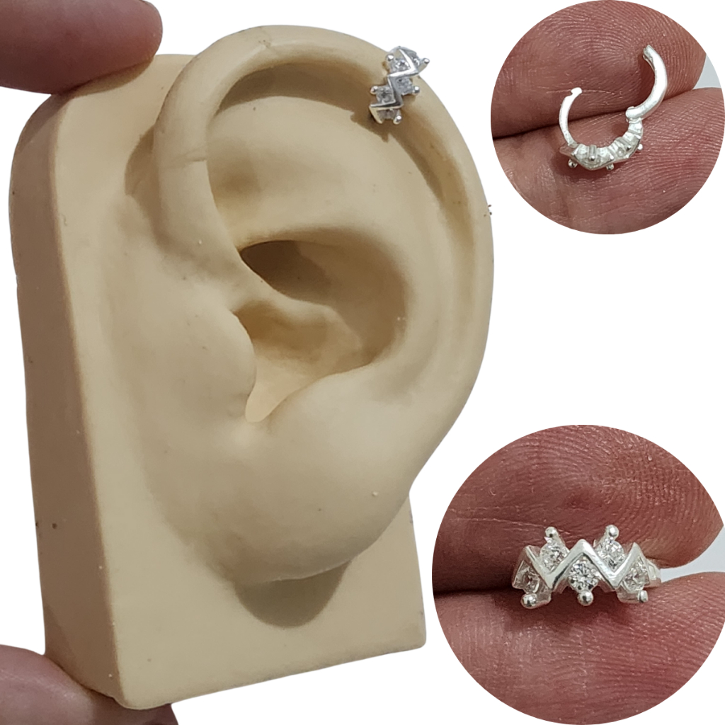 Piercing Helix Cartilagem Argola Click Prata 925 7mm | Shopee Brasil