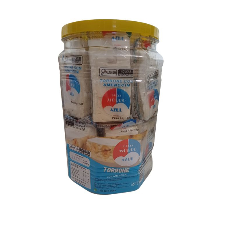 Torrone com amendoim pote com 20 unidades 800g | Shopee Brasil