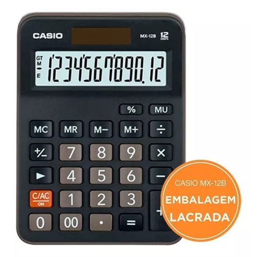 Calculadora De Mesa Mx-12b Preta Casio | Shopee Brasil