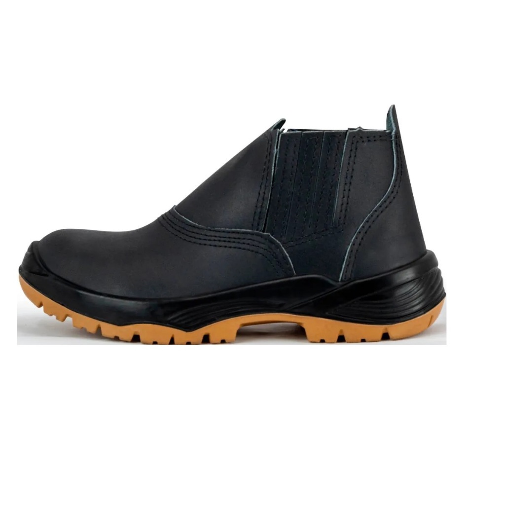 Bota Botina Seguranca Couro Crival Bico Pvc Obra Pedreiro Solado ...
