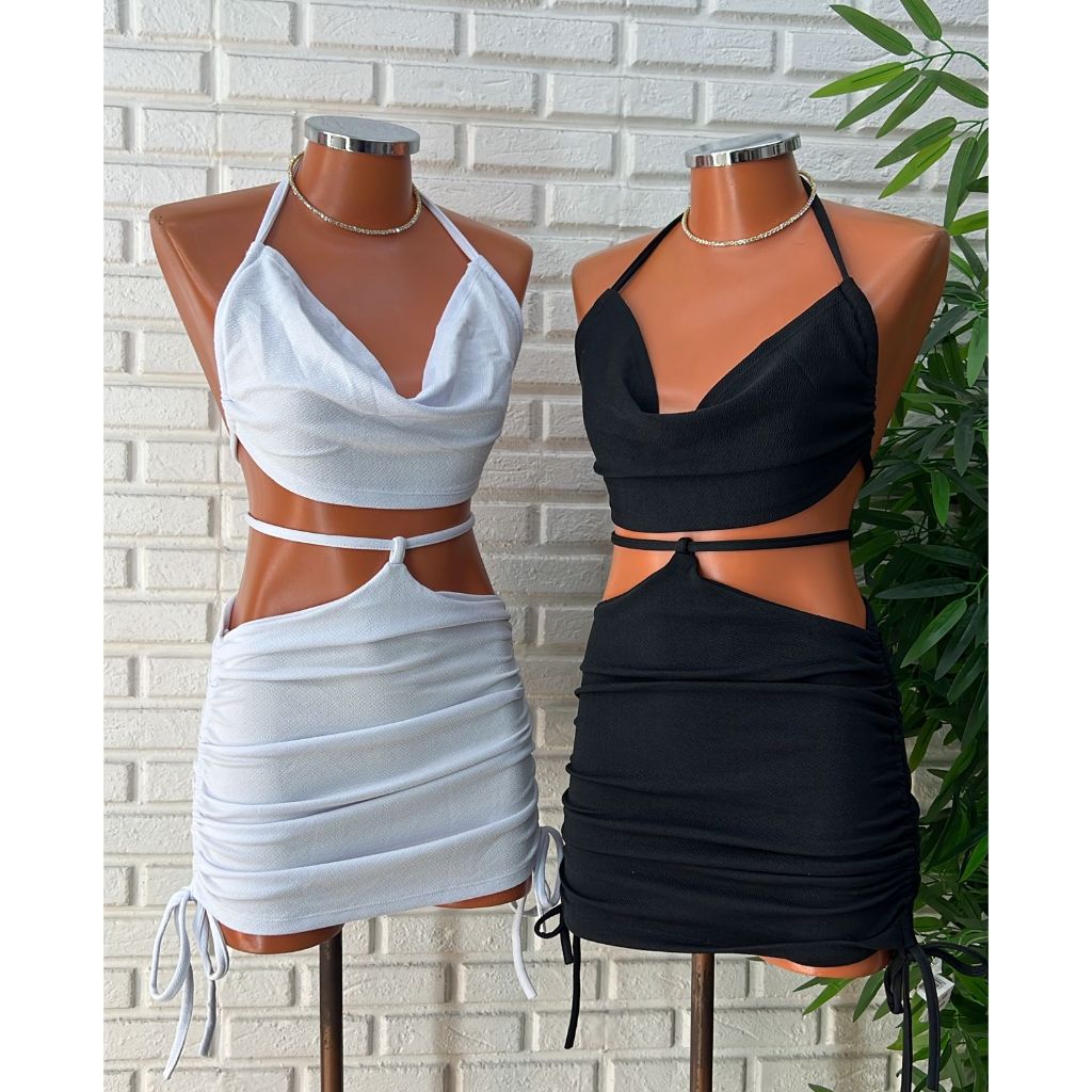 Conjunto Solange Frente Unica com saia que regula na lateral | Shopee ...