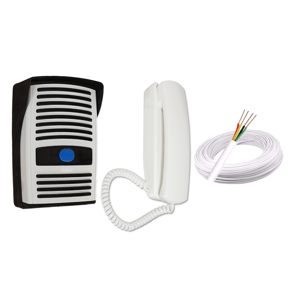Kit Interfone residencial Porteiro Eletrônico + 50 metros Cabo | Shopee ...