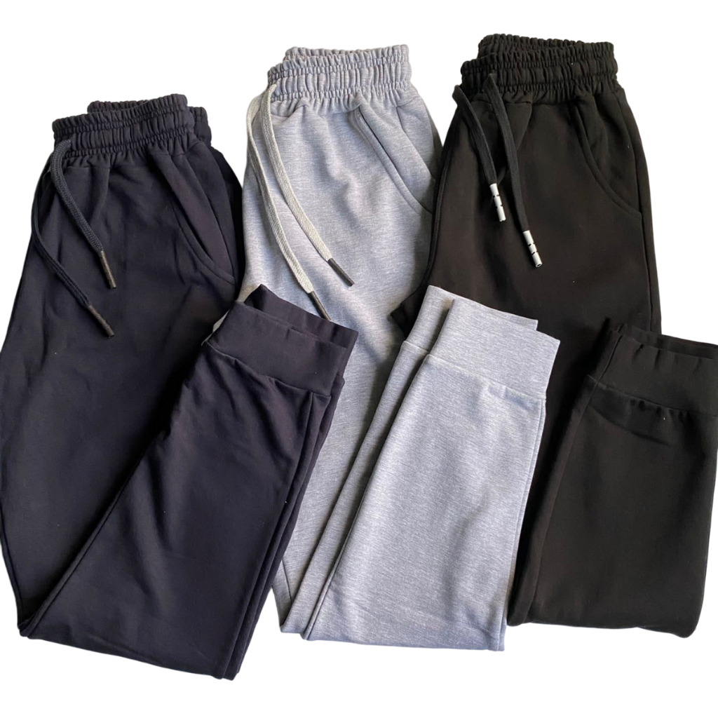 Kit 3 Calça Moletom Masculino Premium Algodão Jogger Top Calças Slim ...