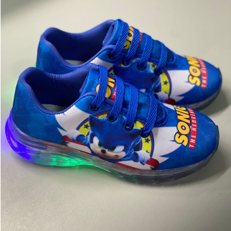Tenis Sonic infantil para meninos com Luzinha de Led | Shopee Brasil