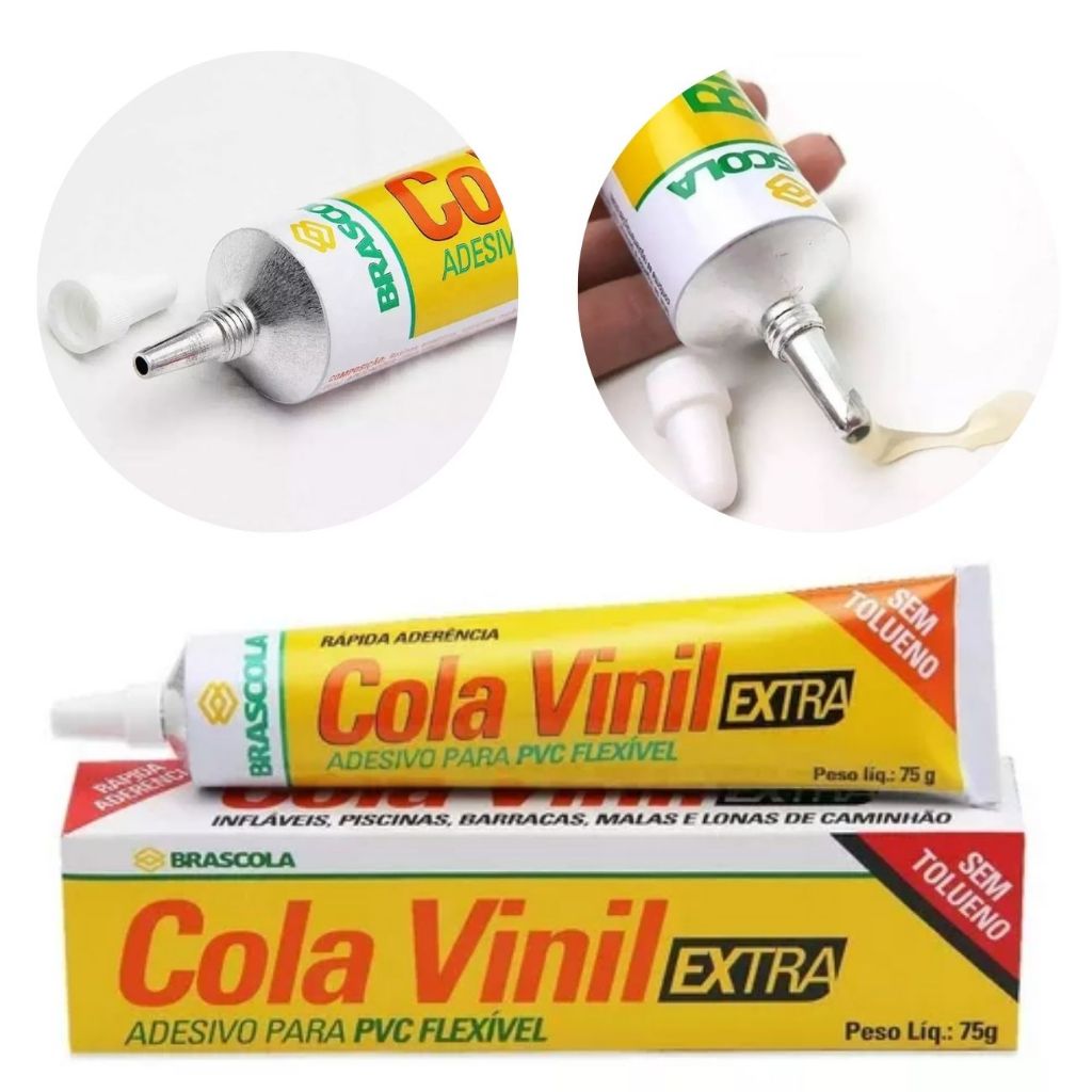 Cola Vinil Extra Adesivo Para PVC Flexível 75gr BRASCOLA | Shopee Brasil