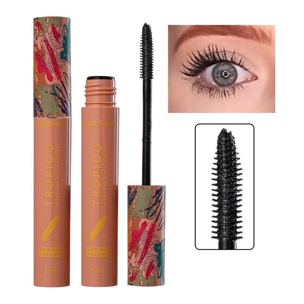 Rímel - Máscara Para Cílios Trópico Curva e Volume - Ruby Rose | Shopee ...