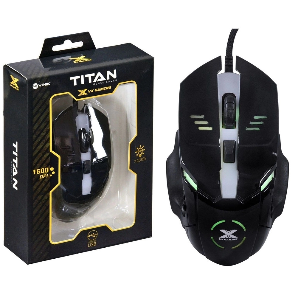 MOUSE GAMER VX GAMING TITAN 1600 DPI - VINIK | Shopee Brasil
