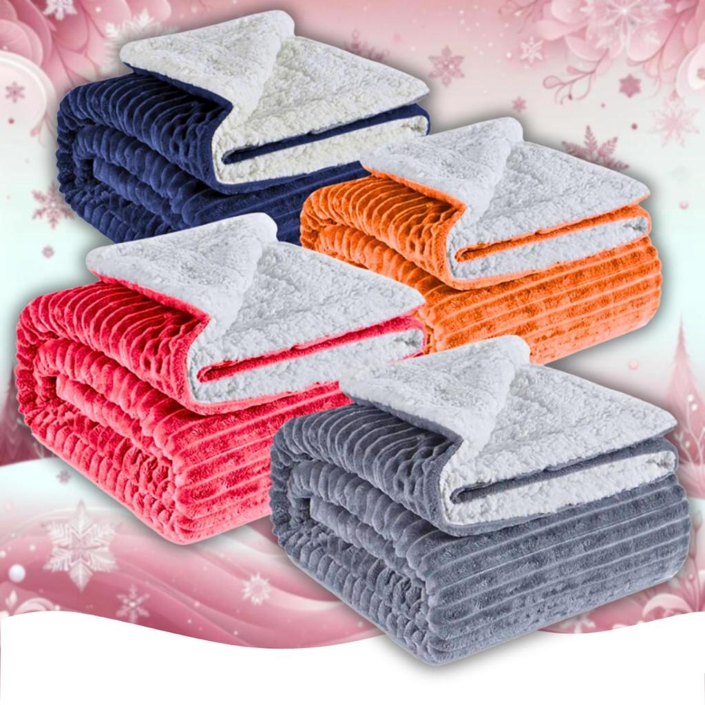 Coberta Casal Grossa 2.20x1.80 Inverno Cobertor Fofinho Canelado Manta ...