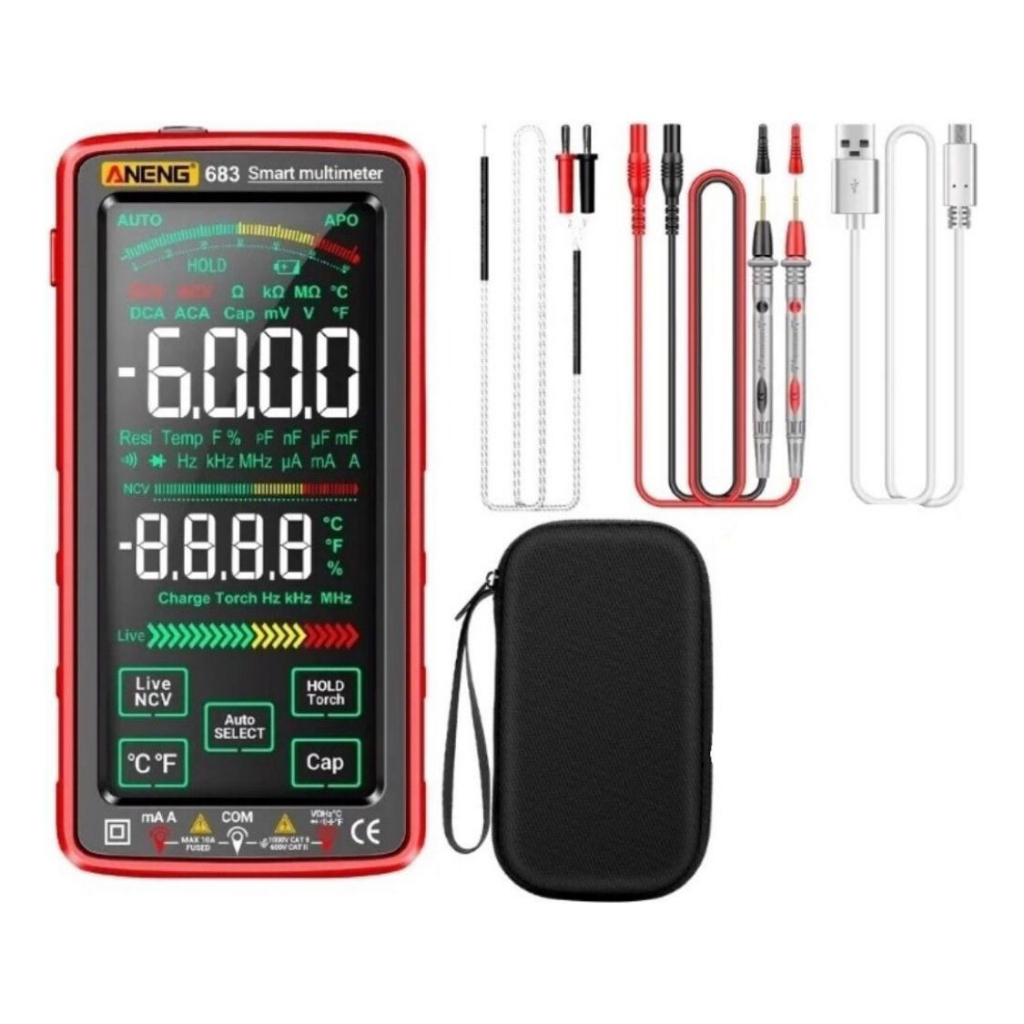 Multímetro Aneng 683 Inteligente Digital Recarregável | Shopee Brasil