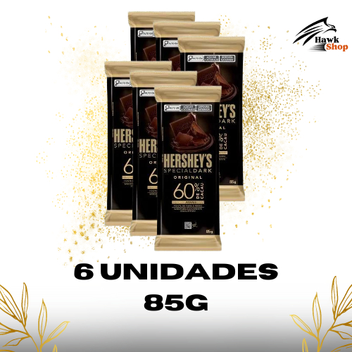 Kit 6 unidades Hersheys Barra Chocolate Special Dark Tradicional 60% I 85g | Shopee Brasil