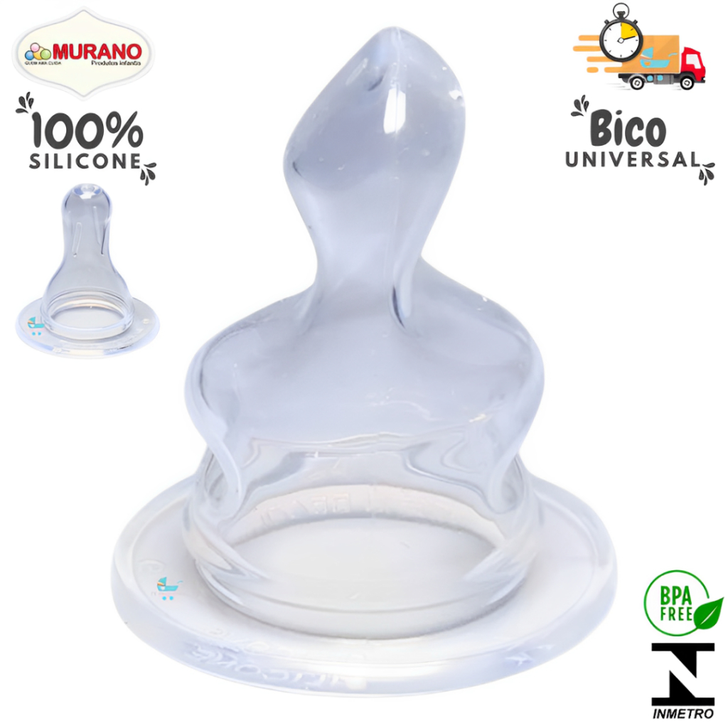 Bico Universal Mamadeira Ortodôntico e Redondo 100% Silicone | Shopee Brasil