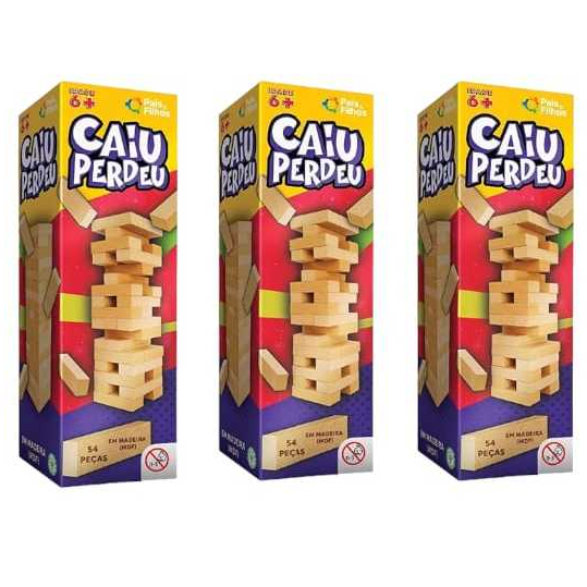 KIT 3 Jogo Caiu Perdeu Pais & Filhos de Madeira Jogo da Torre de ... KIT 3 Jogo Caiu Perdeu Pais & Filhos de Madeira Jogo da Torre de ...