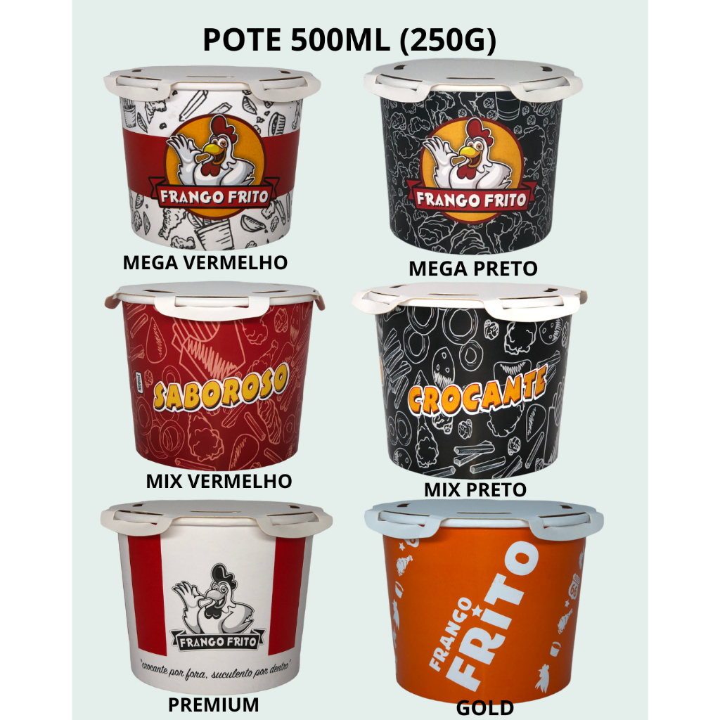 Pote frango Frito/Porções/Delivery/Faast food/Food Truck (500 ML) - 300 ...