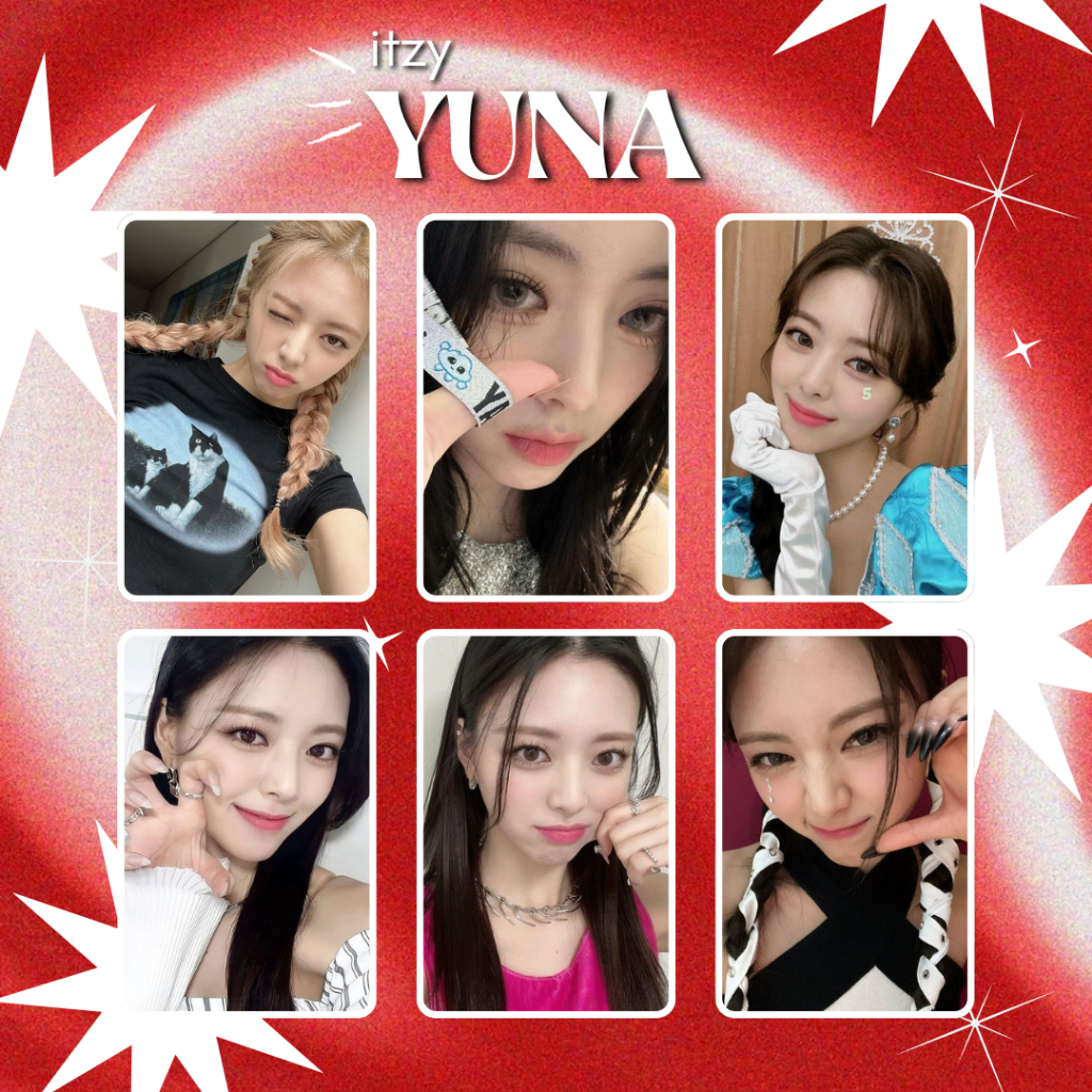 ITZY - Yuna, set 6 Photocards Fanmade frente e verso, Set Braids | Shopee Brasil