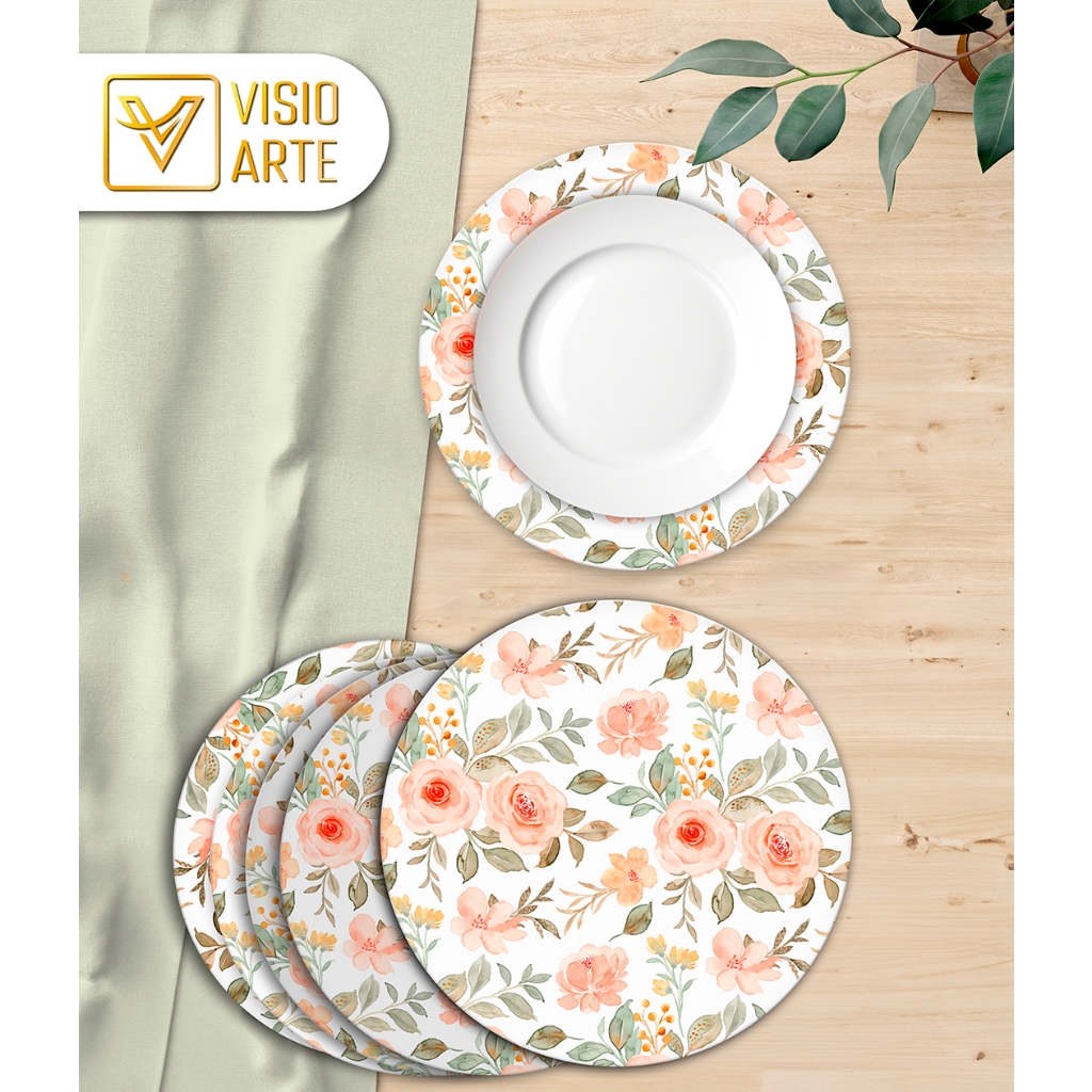 Capa De Sousplat FLORAL 35cm Sousplat Souplat Soupla Suplat Mesa Jogo ...