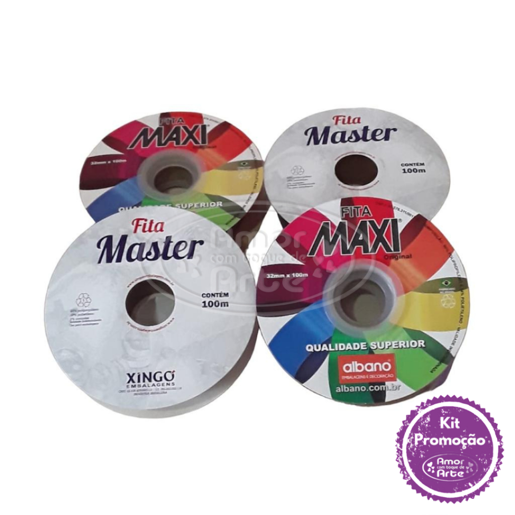 Kit 20 Fitas Maxi/Master Diversas Cores/Estampas Sortidas 32mm x 10m ...