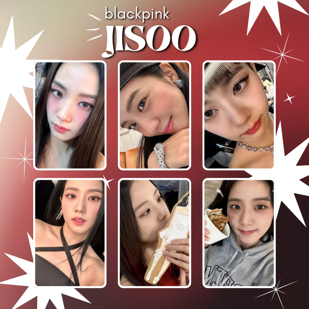BLACKPINK - Jisoo, set 6 Photocards Fanmade frente e verso, Set ...
