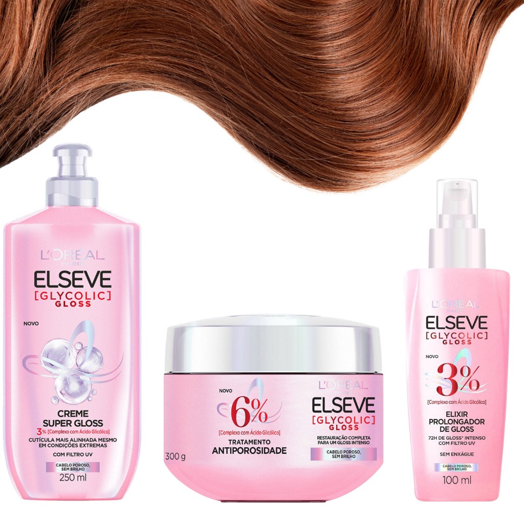 Kit Elseve Elixir Glycolic Gloss Antiporosidade linha Nova | Shopee Brasil