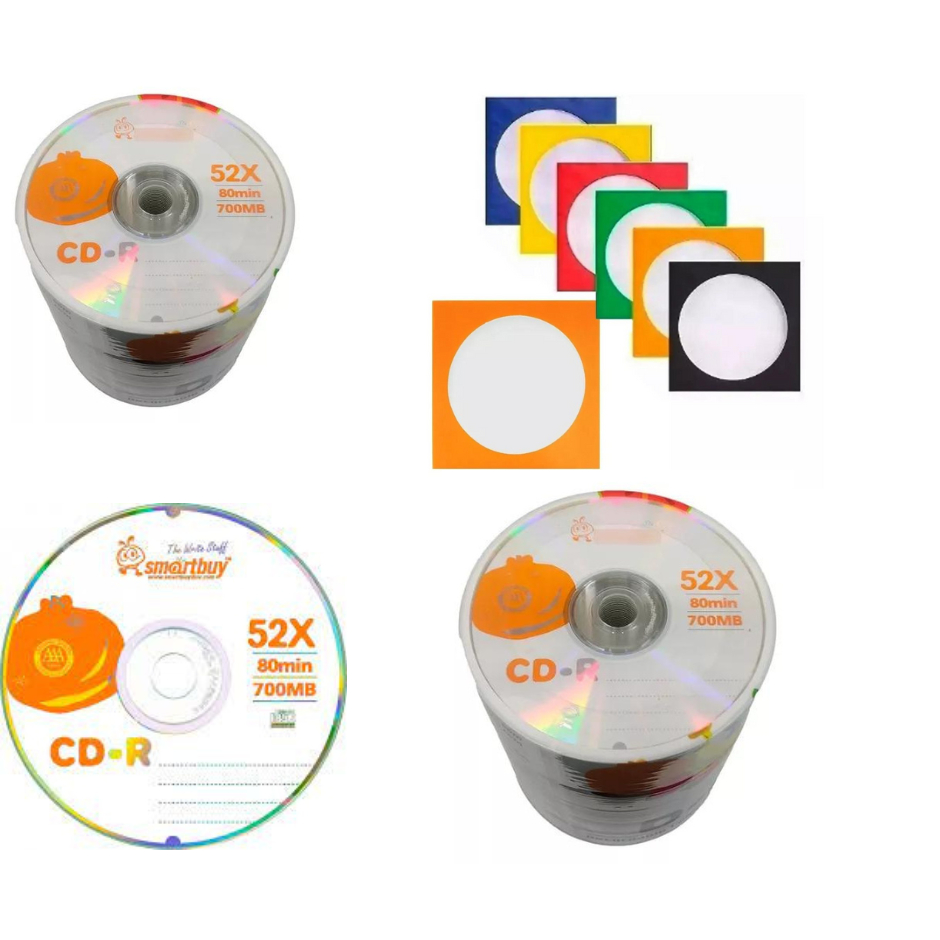 10 Mídia Virgem Cd-r Smartbuy Logo 700mb 80min Original Com Envelope ...