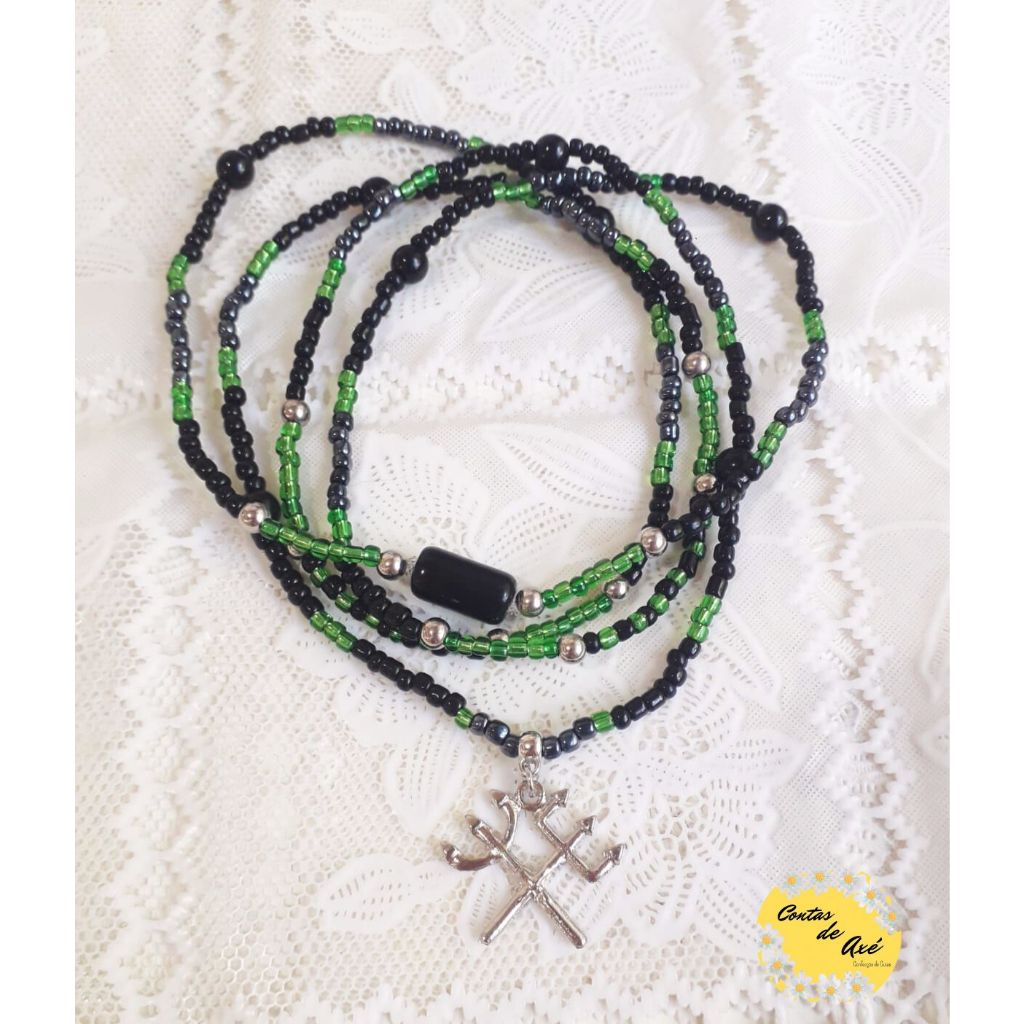 guia umbanda de Exu do Lodo com tridente | Shopee Brasil