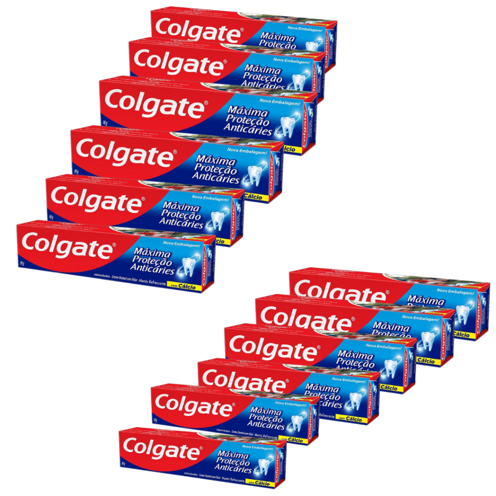 Kit 12 Creme Dental Colgate Máxima Proteção Anticaries 90g - Sorriso ...