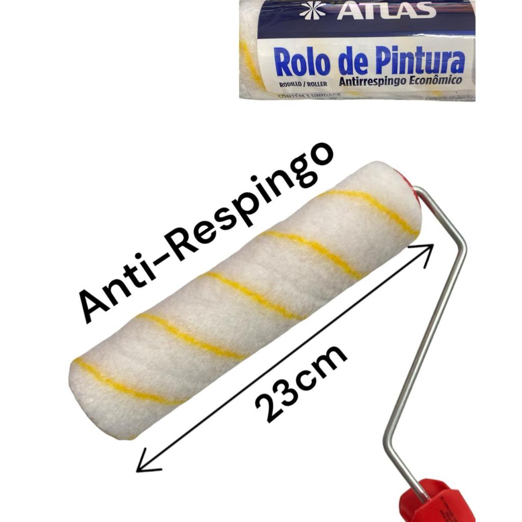 Rolo De Lã Anti Respingo 23cm Para Pintura - ATLAS 773/10 | Shopee Brasil