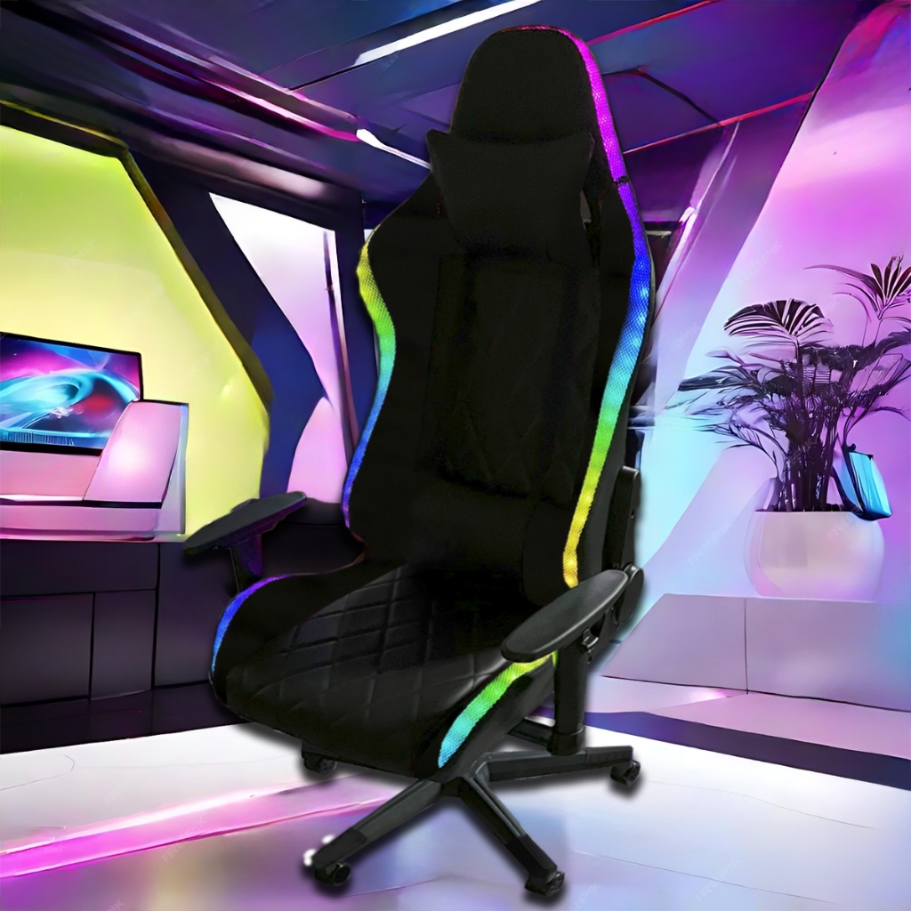 Cadeira Gamer Com Led Design Econômico Enchimento Premium Com Regulagem ...