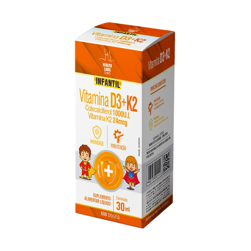 VITAMINA D3+K2 INFANTIL 30ML Rende 600 doses | Shopee Brasil