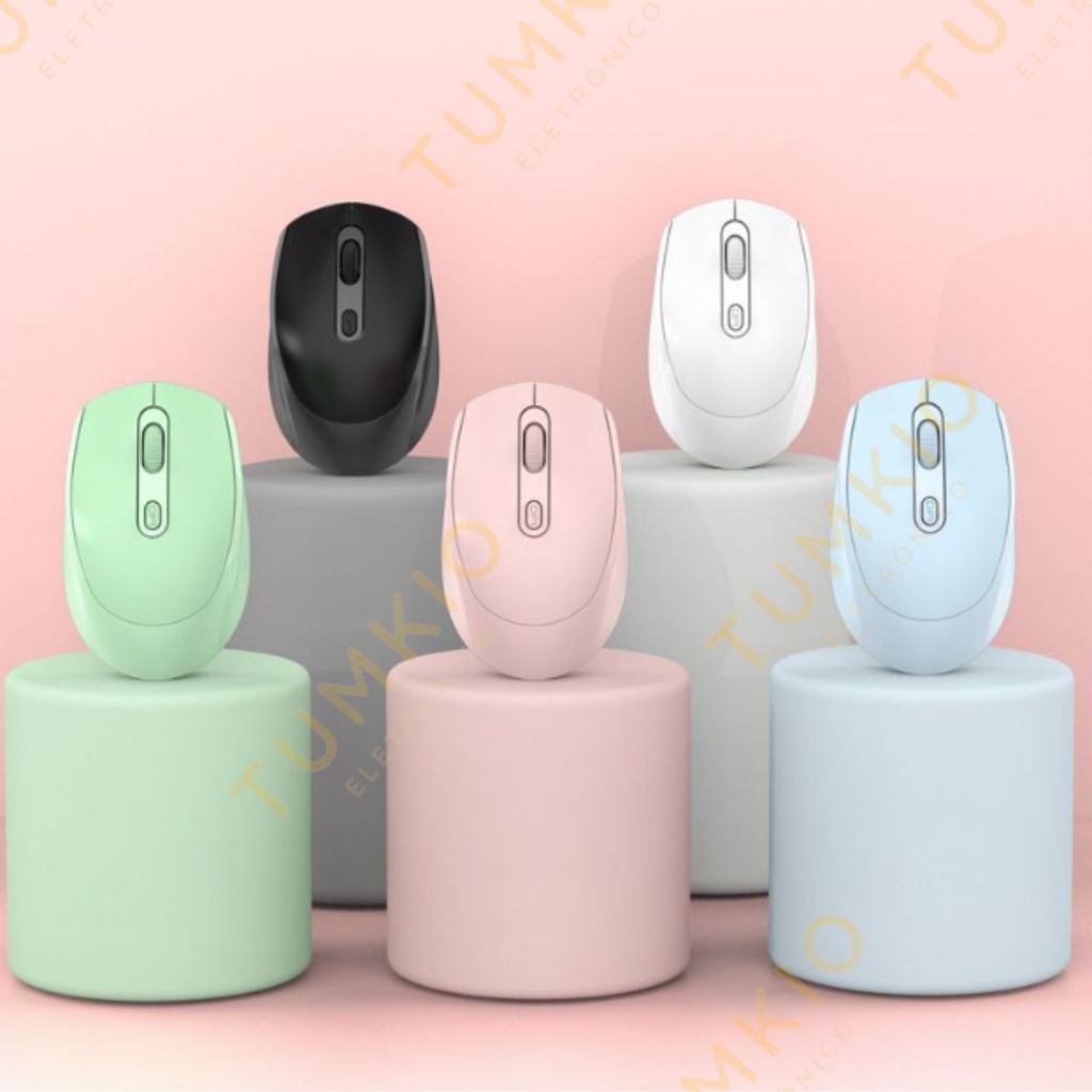 Mouse Sem Fio Colorido Wireless 2.4GHz Usb Óptico Escritório Elegante ...