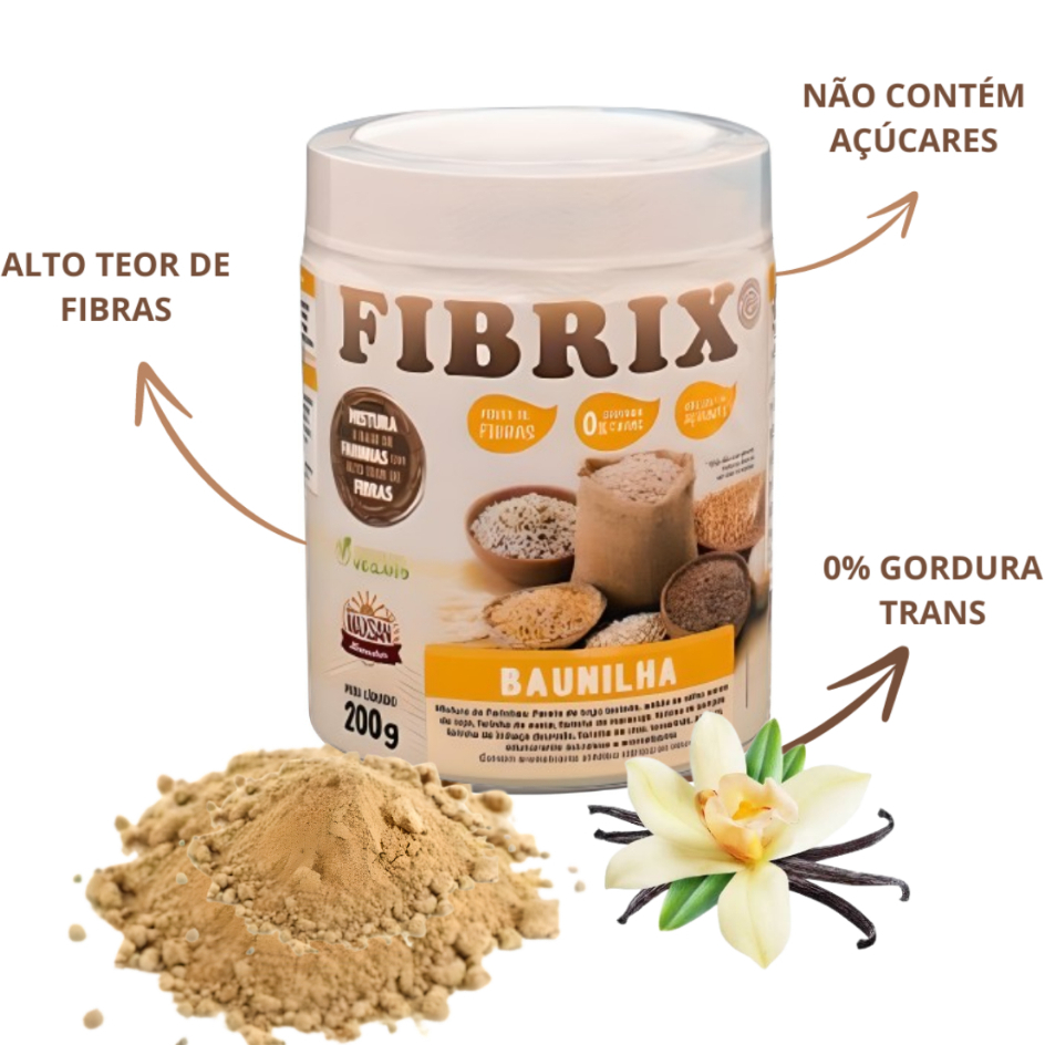 FIBRIX SABOR BAUNILHA Regulador Intestinal Vegano 200gr | Shopee Brasil