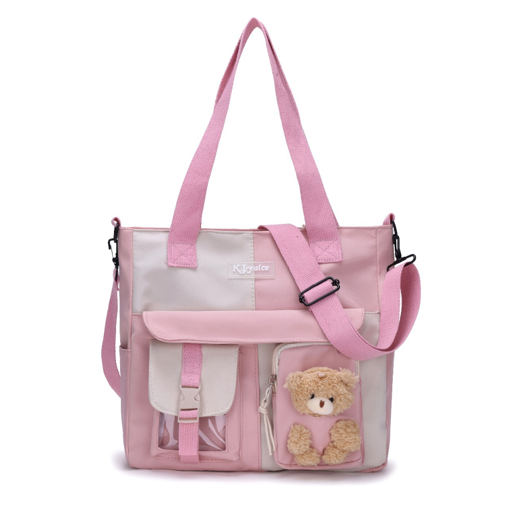 Bolsa Transversal Bag de Ombro Coreana/Japonesa + Ursinho | Shopee Brasil