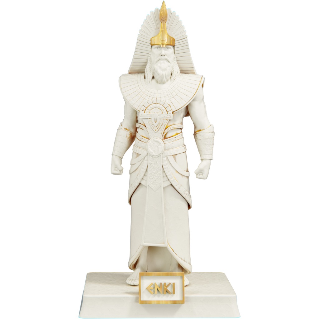 Estátua Enqui Deus Sumério da Água - Enki - Easarru - Resina | Shopee ...