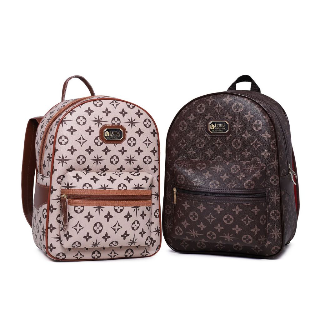 Kit Bolsas Feminina Mochila LV Luisa Victoria 2 unidades Couro ...