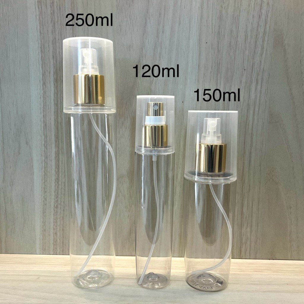 02 und Frasco pet com sobretampa e válvula spray luxo prata ou dourada | Shopee Brasil