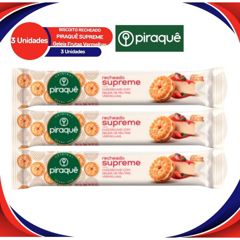 Biscoito Recheado Piraquê Sabor Cheesecake C/Geleia de Frutas Vermelhas ...