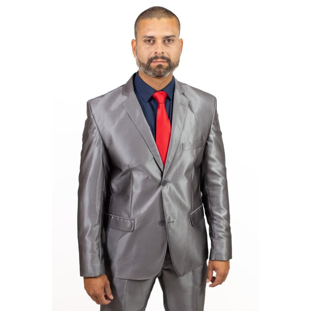 Terno Encerado Poliviscose Chumbo Grafite- brilhante - promoção ...