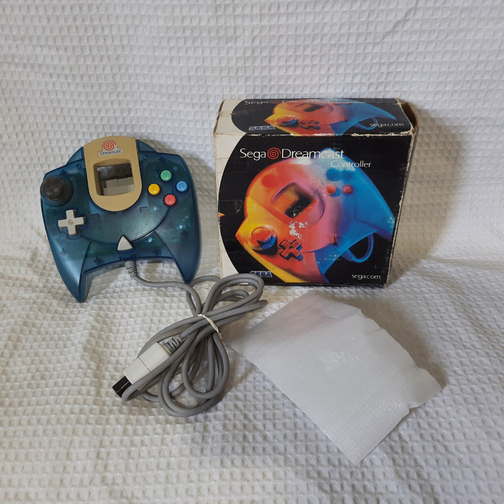 controle dreamcast azul translucido na caixa original | Shopee Brasil