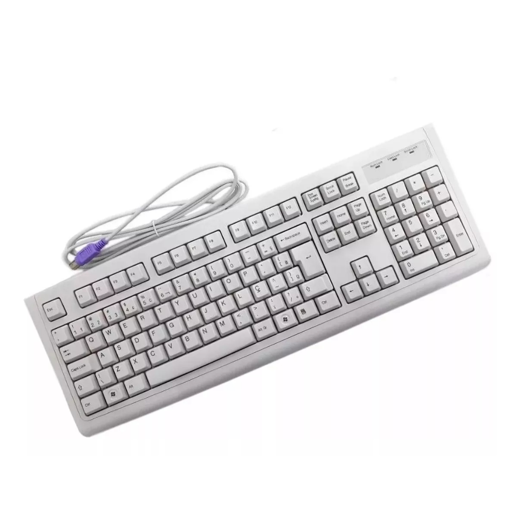 Teclado Ps2 Novo Pronta Entrega Branco Mtek | Shopee Brasil