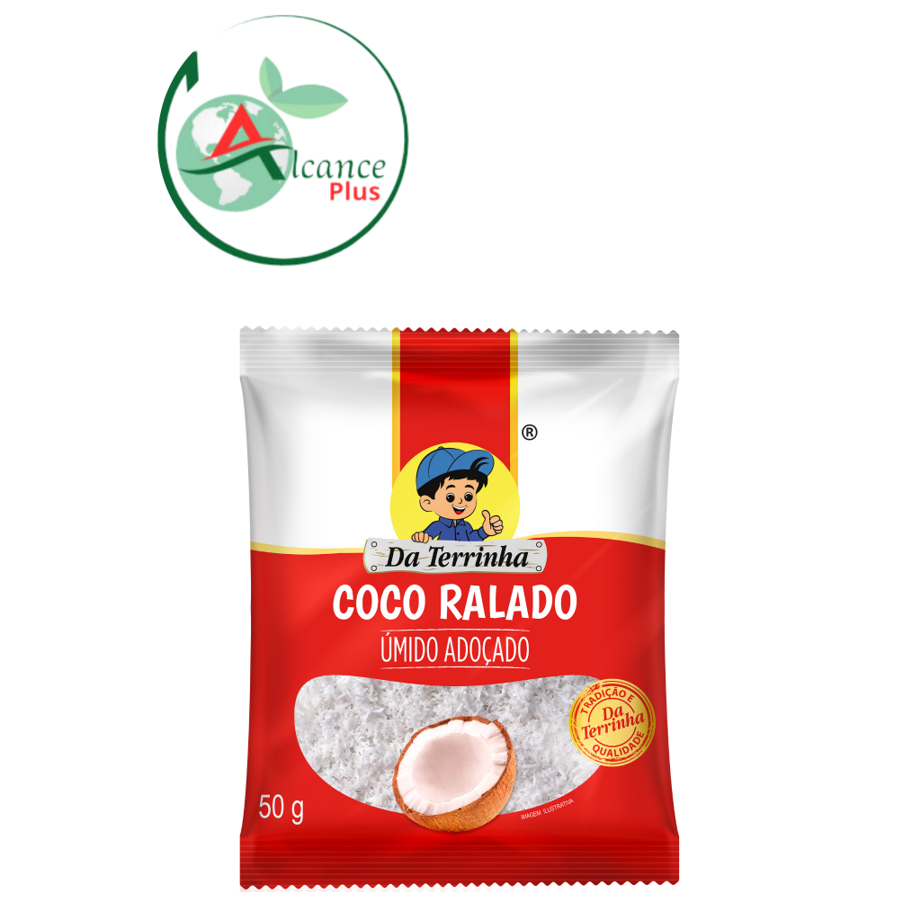 COCO RALADO ÚMIDO ADOÇADO - 50g | Shopee Brasil
