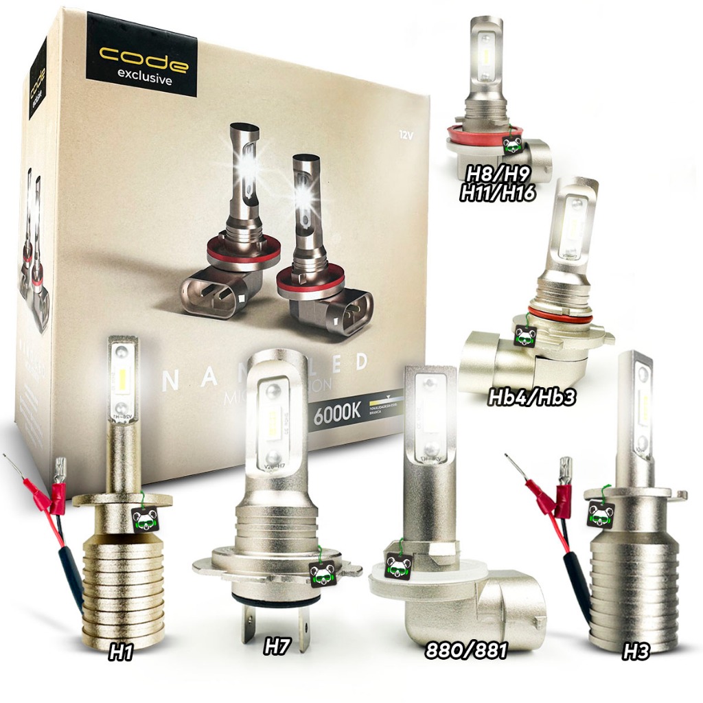 Kit Par Lâmpada Automotiva Nano Led Micro Edition 3000 Lumens 6000K ...