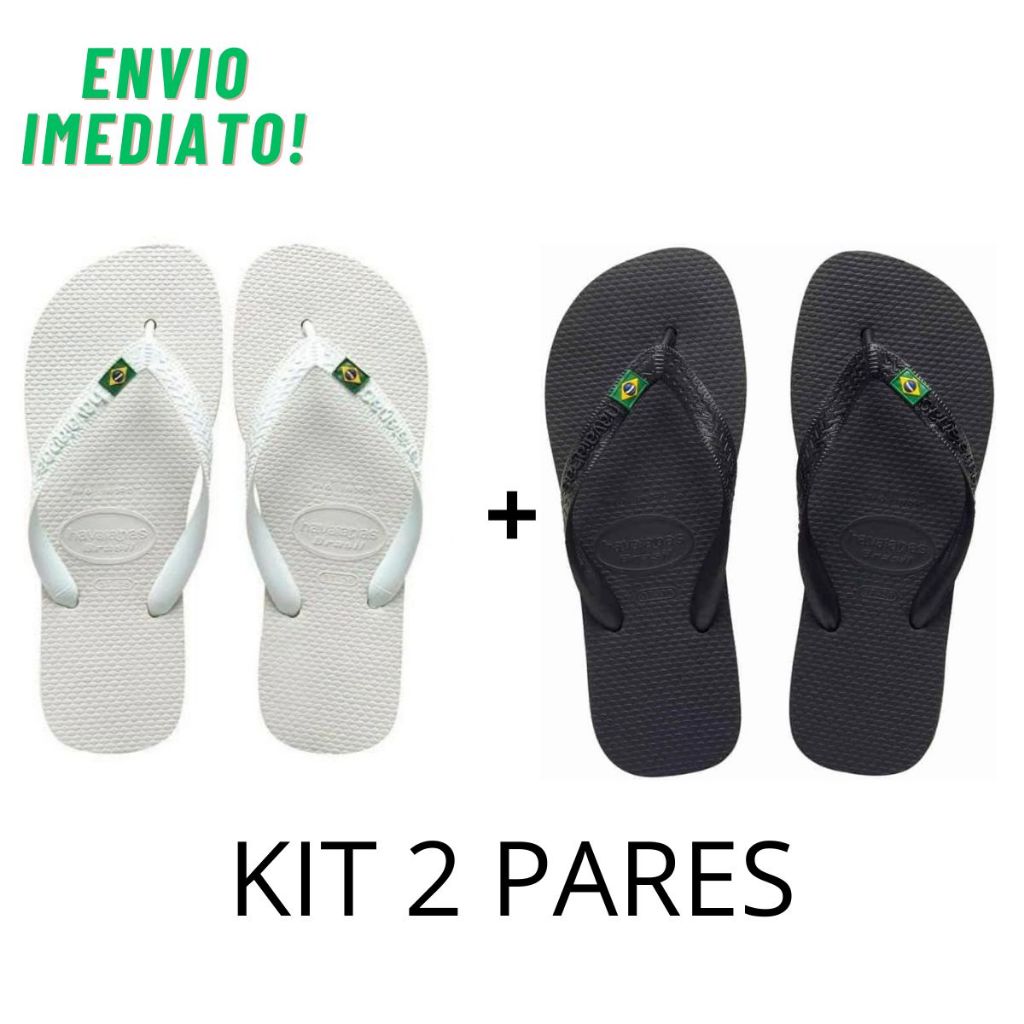 havainas brasil kit com 2 pares | Shopee Brasil