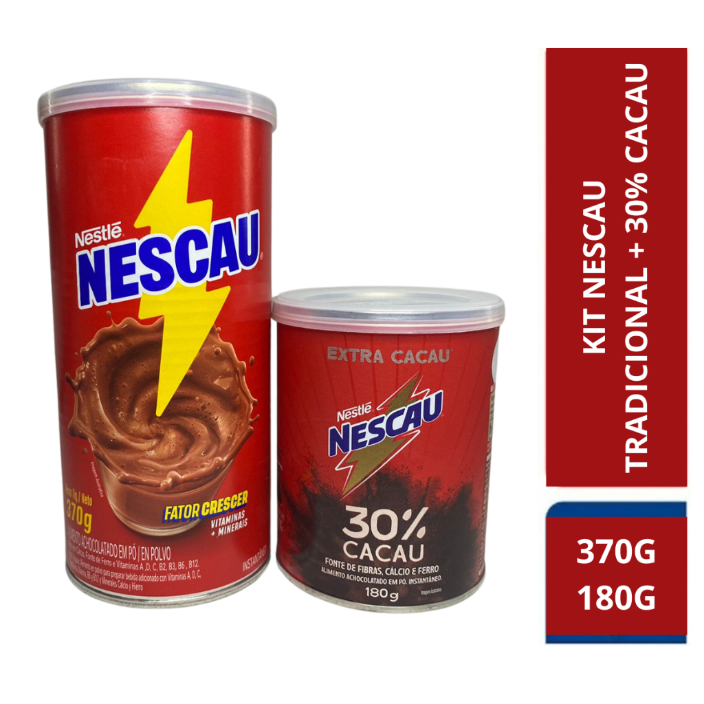 NESCAU 370G & NESCAU EXTRA CACAU 30% - ACHOCOLATADO - Achocolatado Em ...