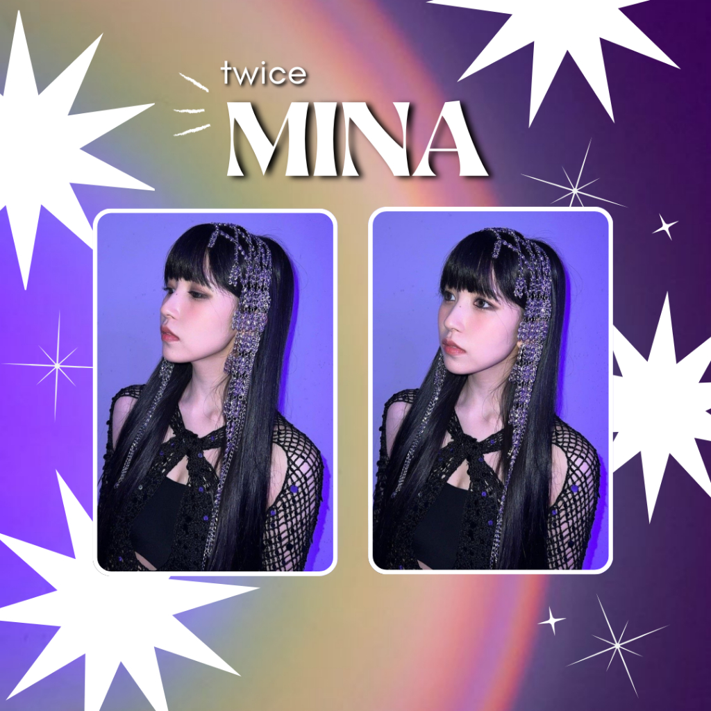 TWICE - Mina, set 2 Photocards Fanmade frente e verso, Set Do not touch ...