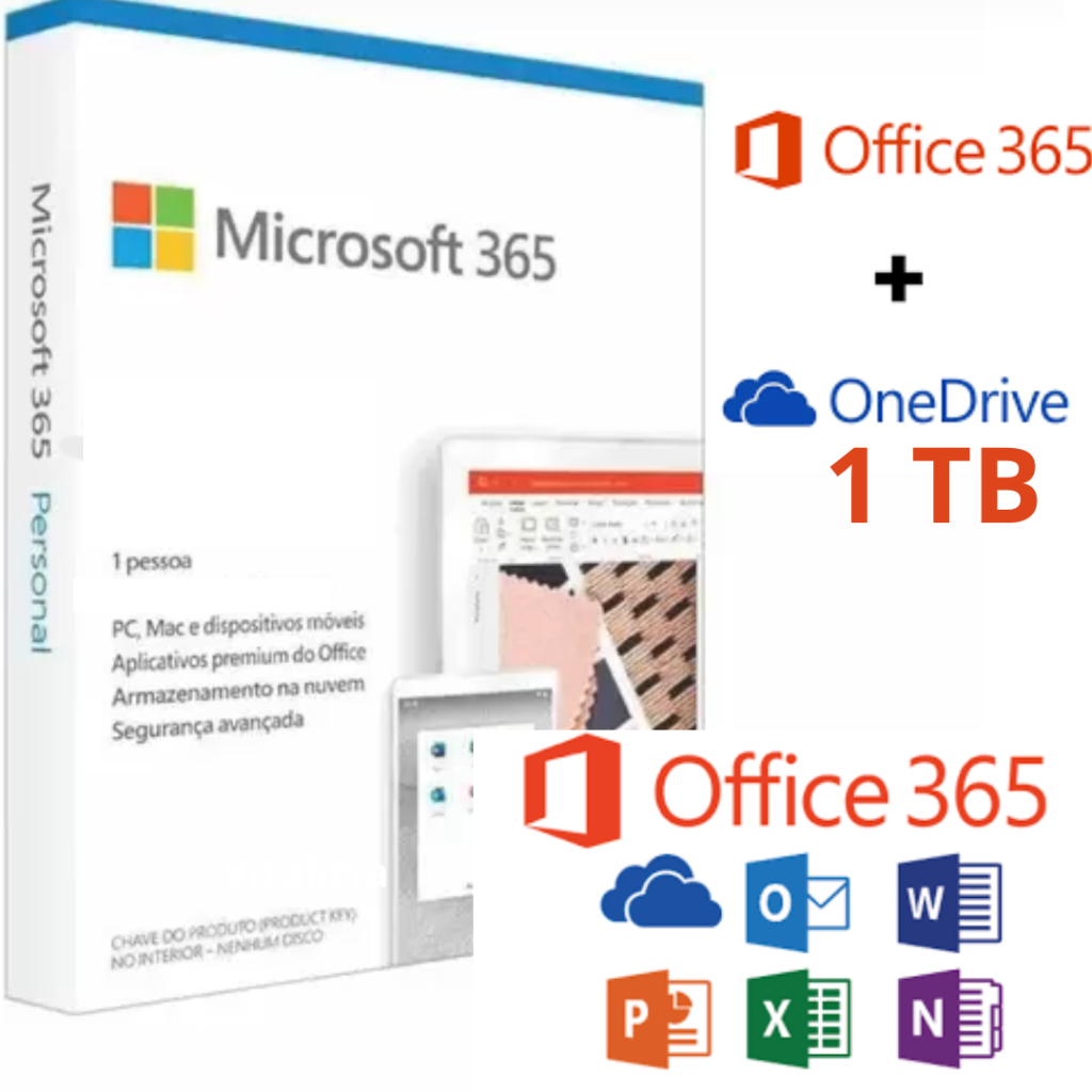 Office 365 Pro Plus | 5 PCs + 1TB One Drive PC e Mac / Licença ...