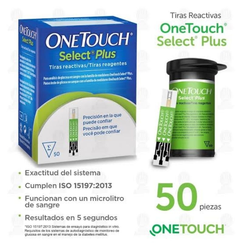 Tiras Reagentes Fitas Teste Glicemia Onetouch Select Plus 50 Unid ...
